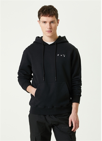 Off-White Erkek Siyah Kapüşonlu Logo Baskılı Sweatshirt S EU Off-White Erkek Siyah Kapüşonlu Logo Baskılı Sweatshirt S EU