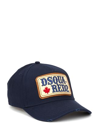 Dsquared2 Erkek Lacivert Logo Patchli Şapka EU