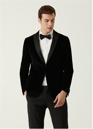 Palzileri Lab Erkek Siyah Yakası Garni Detaylı Kadife Ceket 50 IT Palzileri Lab Erkek Siyah Yakası Garni Detaylı Kadife Ceket 50 IT