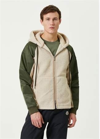Moncler Erkek Haki Bej Kapüşonlu Garnili Sweatshirt M EU