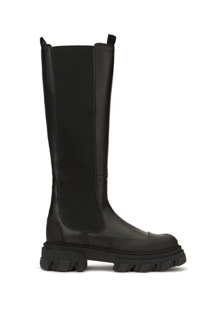 Ganni Kadın Siyah Bant Detaylı Deri Çizme 37 EU