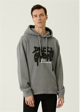 Dolce&Gabbana Erkek Gri Kapüşonlu Logo Baskılı Sweatshirt 54 IT Dolce&Gabbana Erkek Gri Kapüşonlu Logo Baskılı Sweatshirt 54 IT