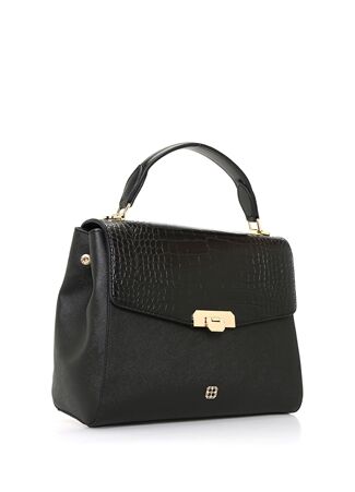 Beymen Kadın Siyah Krokodil Dokulu Omuz Çantası EU