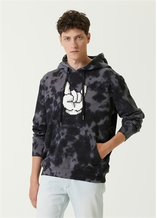 8-Bit by Mhrs Erkek Gri Kapüşonlu Desenli Figür Detaylı Sweatshirt S EU 8-Bit by Mhrs Erkek Gri Kapüşonlu Desenli Figür Detaylı Sweatshirt S EU