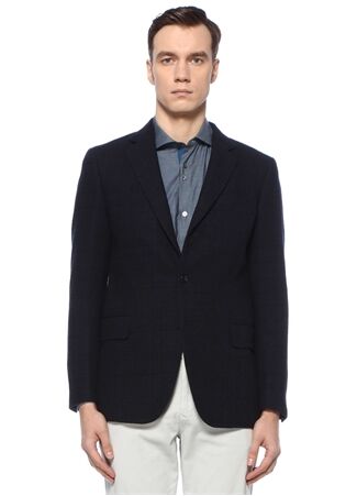 Piombo-Bugatti Erkek Lacivert Yün Ceket 50 IT