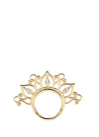 Collection-Pimiento Kadın Pırlantalı Yuvarlak Formlu Altın Rengi Küpe EU