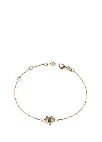 Collection-Selda Jewellery Kadın Dragon Eye Zümrüt Pırlantalı Zincir Bileklik Altın Rengi EU Collection-Selda Jewellery Kadın Dragon Eye Zümrüt Pırlantalı Zincir Bileklik Altın Rengi EU