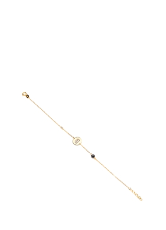 Collection-Alper Tunçoku Kadın O Harf Detaylı Altın Rengi Bileklik EU