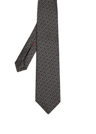 Isaia Erkek Colorblocked Geometrik Desenli İpek Kravat EU Isaia Erkek Colorblocked Geometrik Desenli İpek Kravat EU