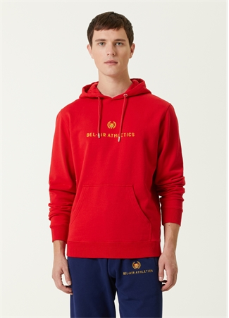 Bel-Air Erkek Kırmızı Kapüşonlu Logolu Sweatshirt S EU Bel-Air Erkek Kırmızı Kapüşonlu Logolu Sweatshirt S EU