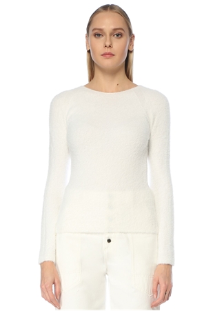 Emporio Armani Kadın Beyaz Bisiklet Yaka Kazak 42 IT