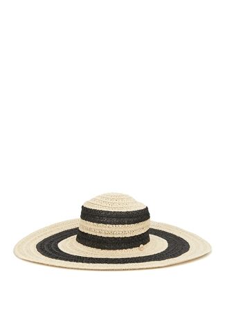 Seafolly Kadın Bej Siyah Çizgili Şapka EU