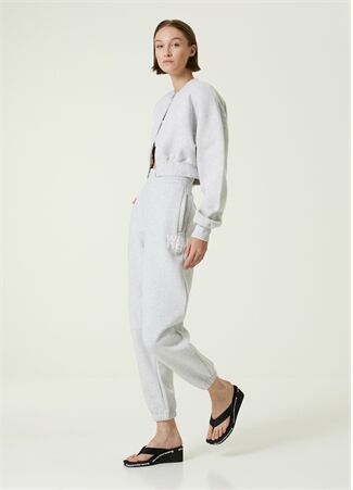 T by Alexander Wang Kadın Gri Logo Baskılı Eşofman Altı L EU