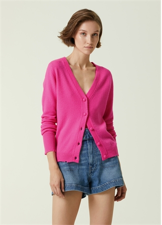 Love Shack Fancy Kadın Pembe V Yaka Yün Hırka XS EU Love Shack Fancy Kadın Pembe V Yaka Yün Hırka XS EU