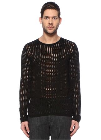 Pal Zileri Erkek Siyah Uzun Kollu İpek T-shirt 50 IT