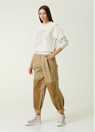 Loewe Kadın Karamel Yüksek Bel Pantolon Kahverengi 38 IT