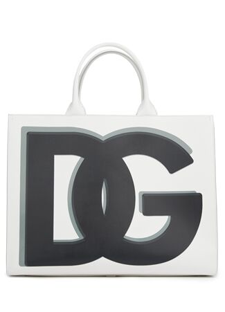 Dolce&Gabbana Kadın Beyaz Logo Baskılı Deri Çanta EU Dolce&Gabbana Kadın Beyaz Logo Baskılı Deri Çanta EU