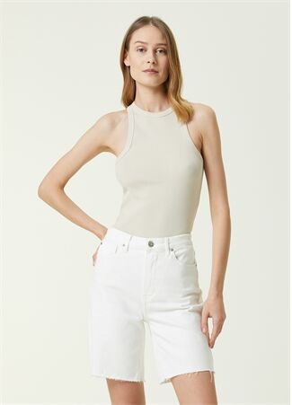 Anine Bing Kadın Taş Halter Yaka Atlet Bej S EU