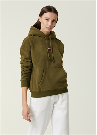 Tommy Jeans Kadın Yeşil Kapüşonlu Logo Detaylı Sweatshirt S EU Tommy Jeans Kadın Yeşil Kapüşonlu Logo Detaylı Sweatshirt S EU