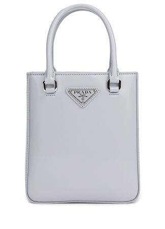 Prada Kadın Lila Logolu Deri Omuz Çantası Mor EU