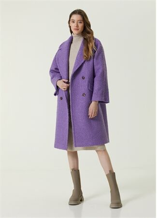 Network Kadın Regular Fit Lila Manto Mor L EU