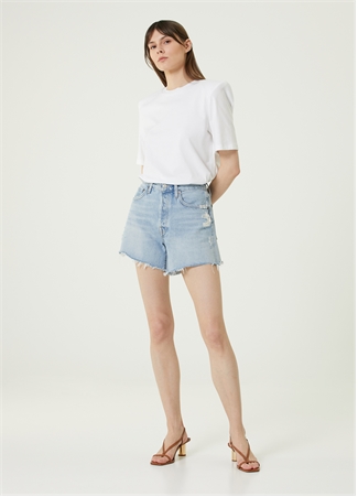 Agolde Kadın Parker Long Loose Fit Jean Şort Mavi 24 US Agolde Kadın Parker Long Loose Fit Jean Şort Mavi 24 US