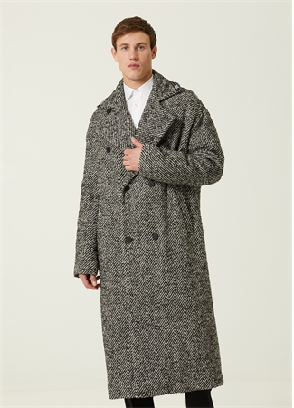 Versace Jeans Couture Erkek Gri Logo Şeritli Palto 50 IT Versace Jeans Couture Erkek Gri Logo Şeritli Palto 50 IT