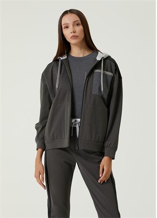 Brunello Cucinelli Kadın Antrasit Kapüşonlu Kumaş Garnili Sweatshirt Gri XS EU Brunello Cucinelli Kadın Antrasit Kapüşonlu Kumaş Garnili Sweatshirt Gri XS EU