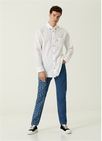 Versace Erkek Greca Regular Fit Mavi Jean Pantolon 34 US Versace Erkek Greca Regular Fit Mavi Jean Pantolon 34 US