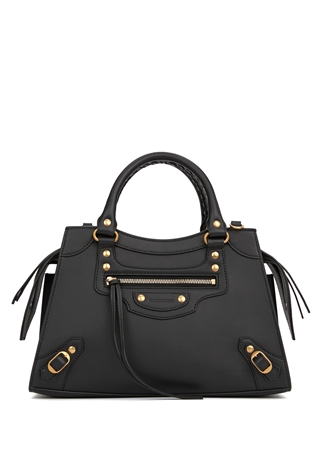 Balenciaga Kadın Neo Classic Siyah Logolu Deri Omuz Çantası EU Balenciaga Kadın Neo Classic Siyah Logolu Deri Omuz Çantası EU