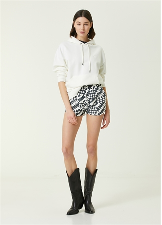 Etoile Isabel Marant Kadın Bej Siyah Desenli Şort 34 FR