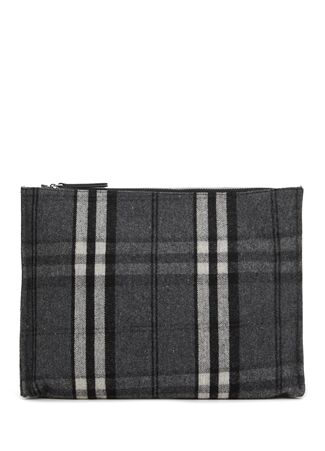 Academia Kadın Gri Siyah Ekose Desenli El Portföyü EU