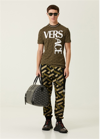 Versace Erkek Haki Logo Desenli Jogger Eşofman Altı L EU Versace Erkek Haki Logo Desenli Jogger Eşofman Altı L EU