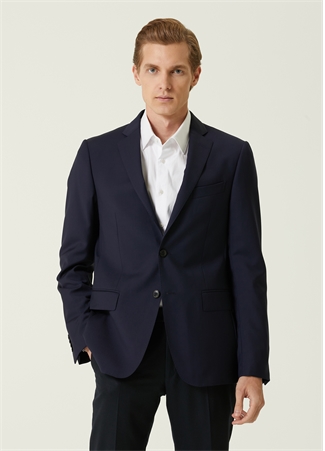 Pal Zileri Erkek Koyu Mavi Kelebek Yaka Yün Ceket 50 IT