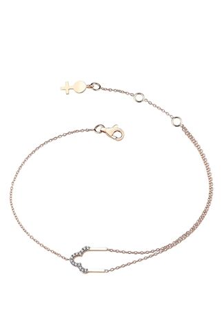 Her Story Kadın Taş Detaylı Altın Rengi Bileklik Kırmızı EU