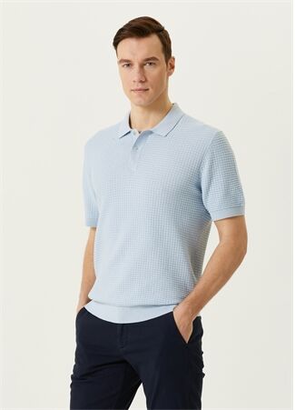 Network Erkek Mavi Polo Yaka Dokulu Kazak S EU