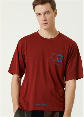 Dolce&Gabbana Erkek Kiremit Kabartmalı Logolu T-shirt Kırmızı 46 IT Dolce&Gabbana Erkek Kiremit Kabartmalı Logolu T-shirt Kırmızı 46 IT