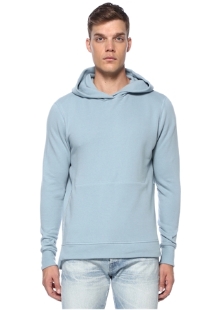 John Elliott Erkek Mavi Kapüşonlu Fermuar Detaylı Sweatshirt XL EU John Elliott Erkek Mavi Kapüşonlu Fermuar Detaylı Sweatshirt XL EU