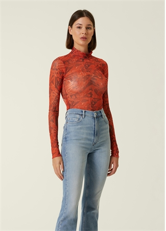 Rhodochrosite Kadın One Dizzy Butterfly Turuncu Dik Yaka Bluz XS/S EU Rhodochrosite Kadın One Dizzy Butterfly Turuncu Dik Yaka Bluz XS/S EU