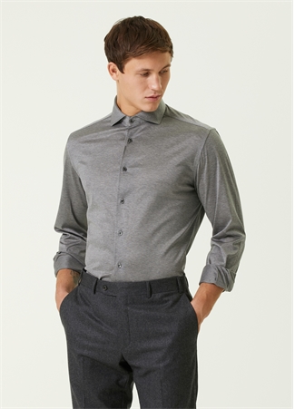 Corneliani Erkek Gri Küçük Yaka Gömlek 42 IT Corneliani Erkek Gri Küçük Yaka Gömlek 42 IT