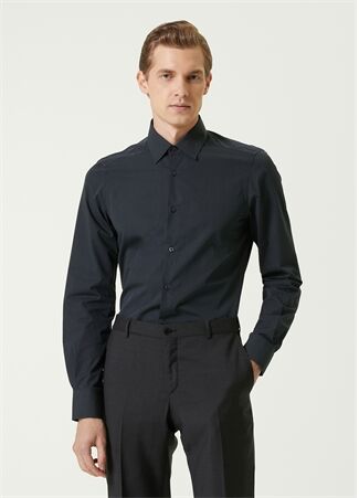 Palzileri Lab Erkek Siyah Puantiye Desenli Gömlek 38 IT