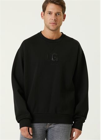 Dolce&Gabbana Erkek Siyah Logo Detaylı Sweatshirt 50 IT