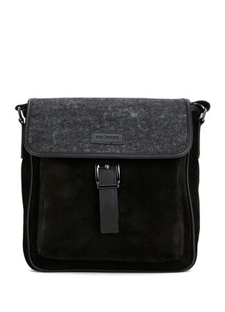 Divarese Erkek Siyah Logolu Omuz Çantası EU