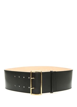 Alexander McQueen Kadın Siyah Deri Kemer 80 EU