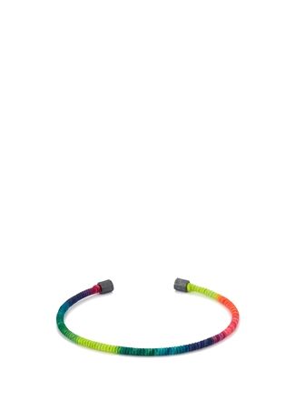 AtolyeWolf Erkek Rainbow Siyah Gümüş Rengi Bileklik EU