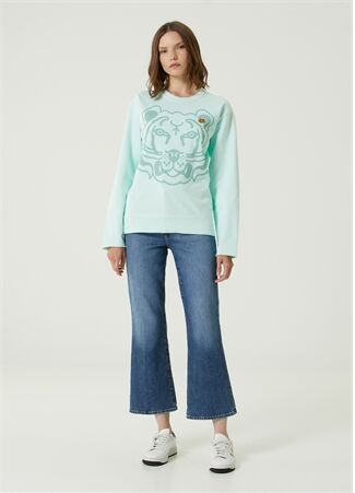Kenzo Kadın Yeşil Baskılı Sweatshirt S EU