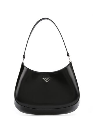 Prada Kadın Siyah Logolu Deri Omuz Çantası EU