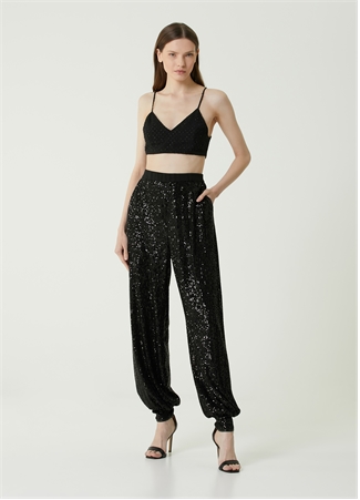 Maison Kairos Kadın Siyah İşlemeli Abiye Pantolon 38 EU Maison Kairos Kadın Siyah İşlemeli Abiye Pantolon 38 EU