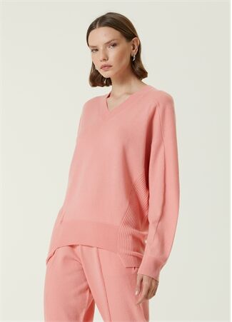 Stella McCartney Kadın Pembe V Yaka Yün Kazak 42 IT