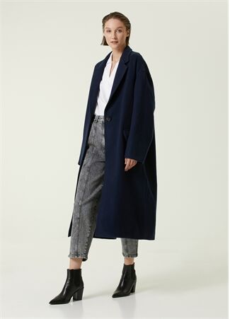 Isabel Marant Kadın Lacivert Yün Kaban 36 FR